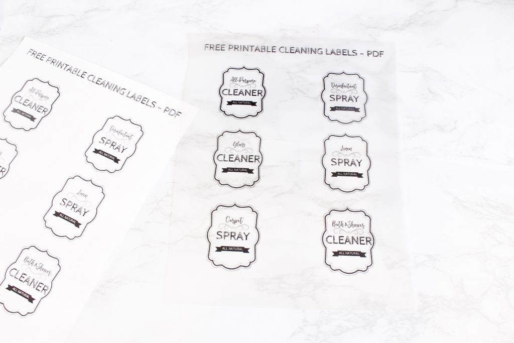 DIY Printable Label Sticker Paper - Cleaning Labels - Slay At Home Mother