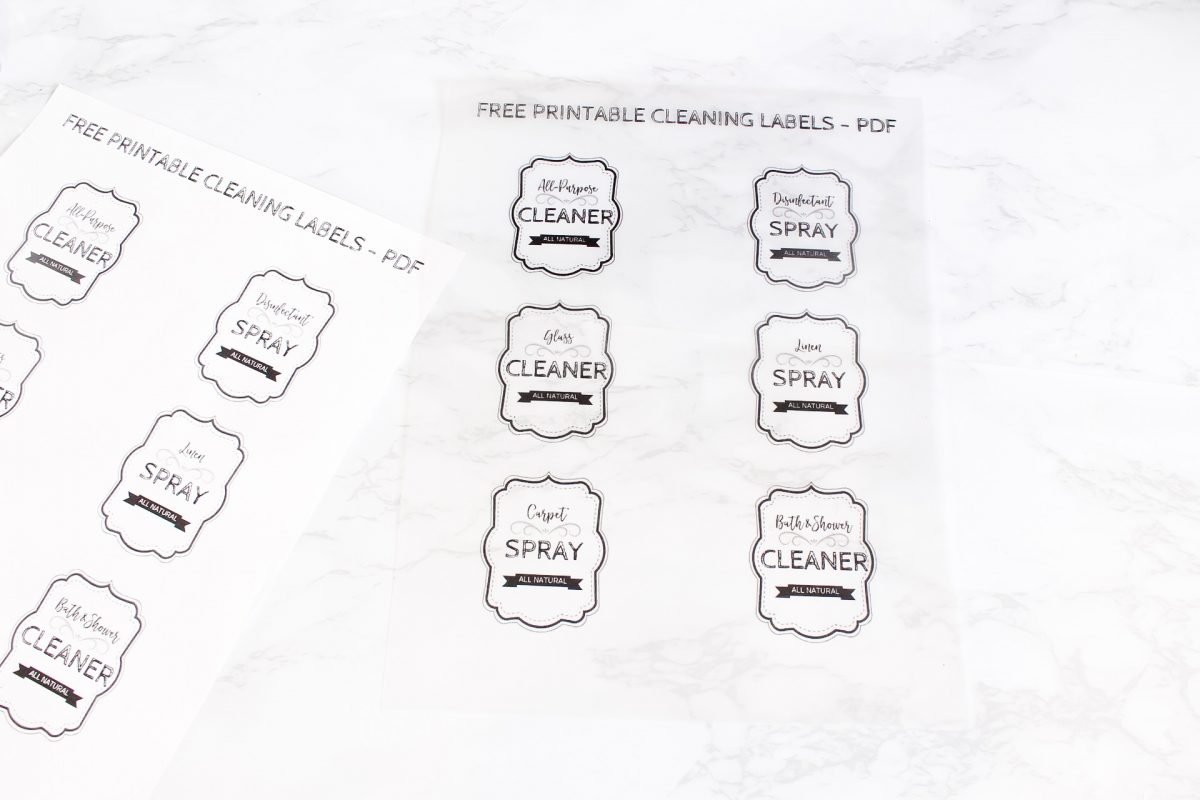 DIY Printable Label Sticker Paper - Cleaning Labels - Slay At Home Mother
