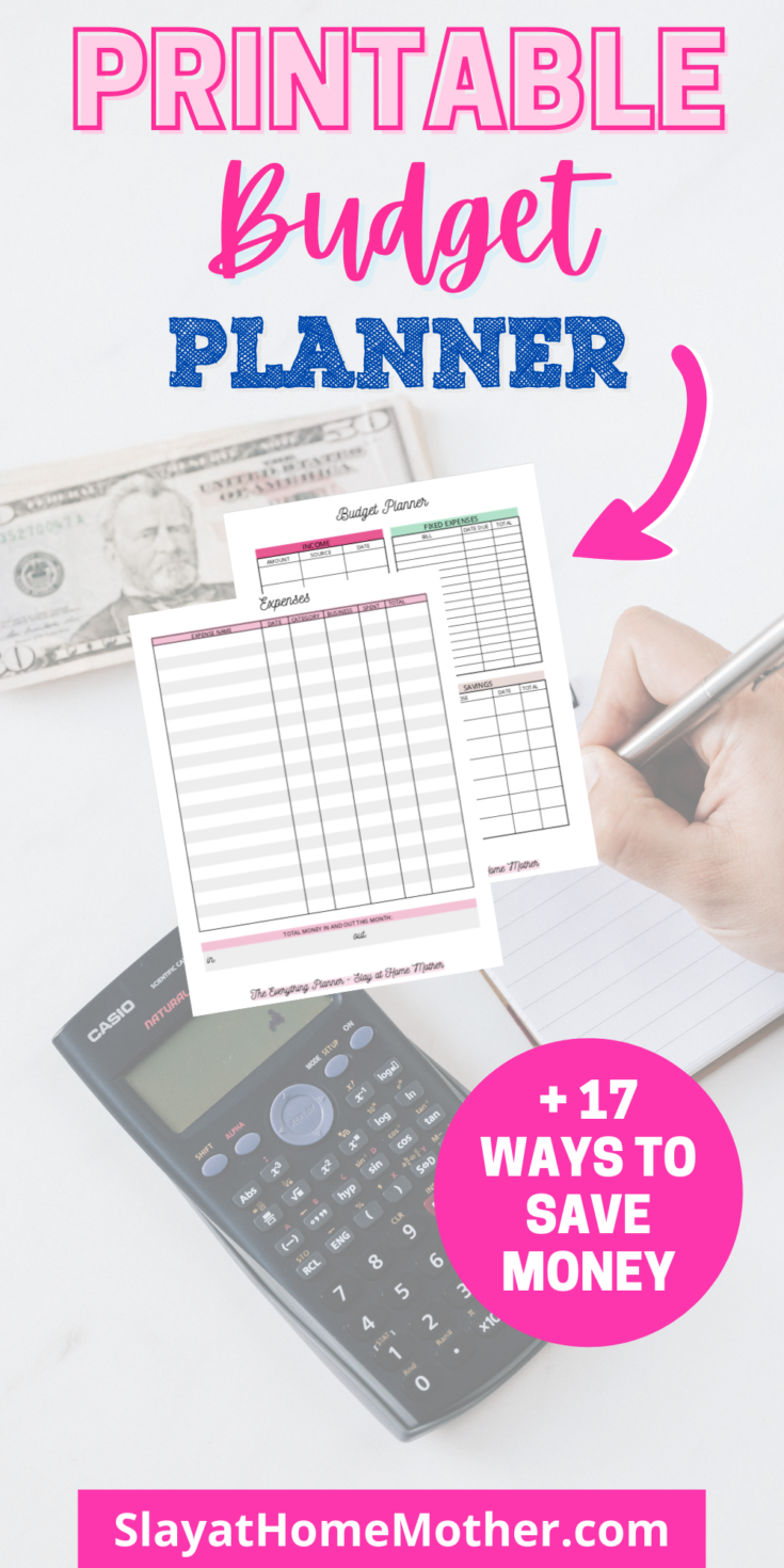 How To Save Money On A Single Income + Printable Budget Planner