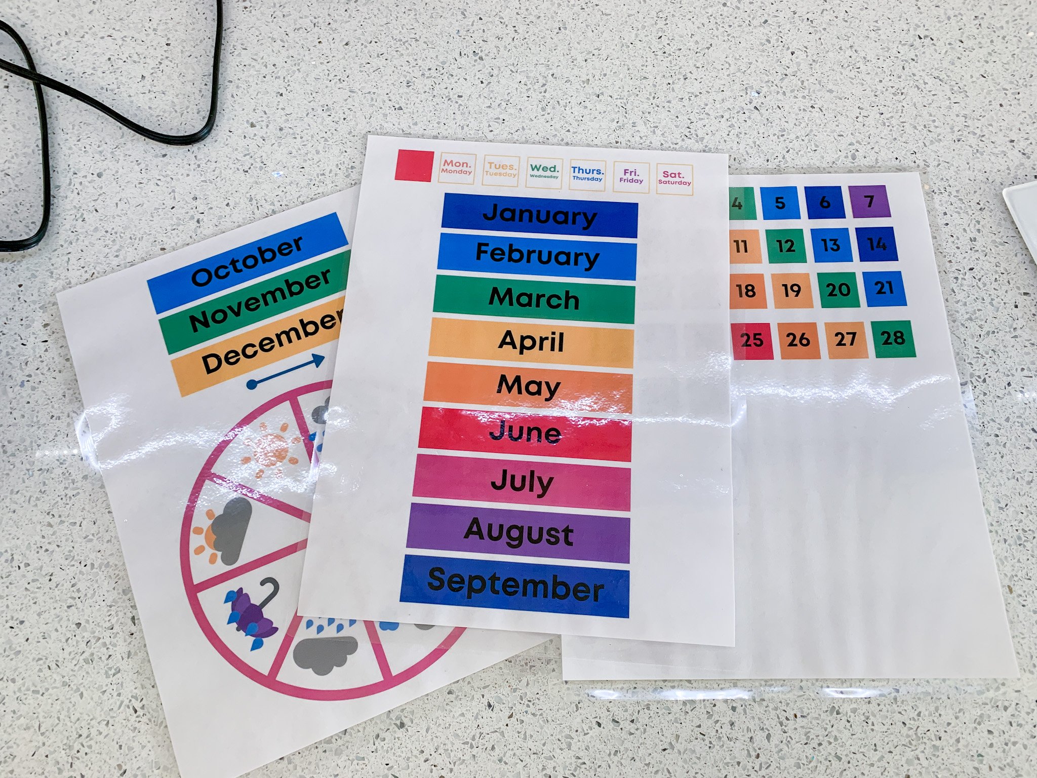 Free Printable Calendar, Weather Chart, & Letter Of The Day for Preschool