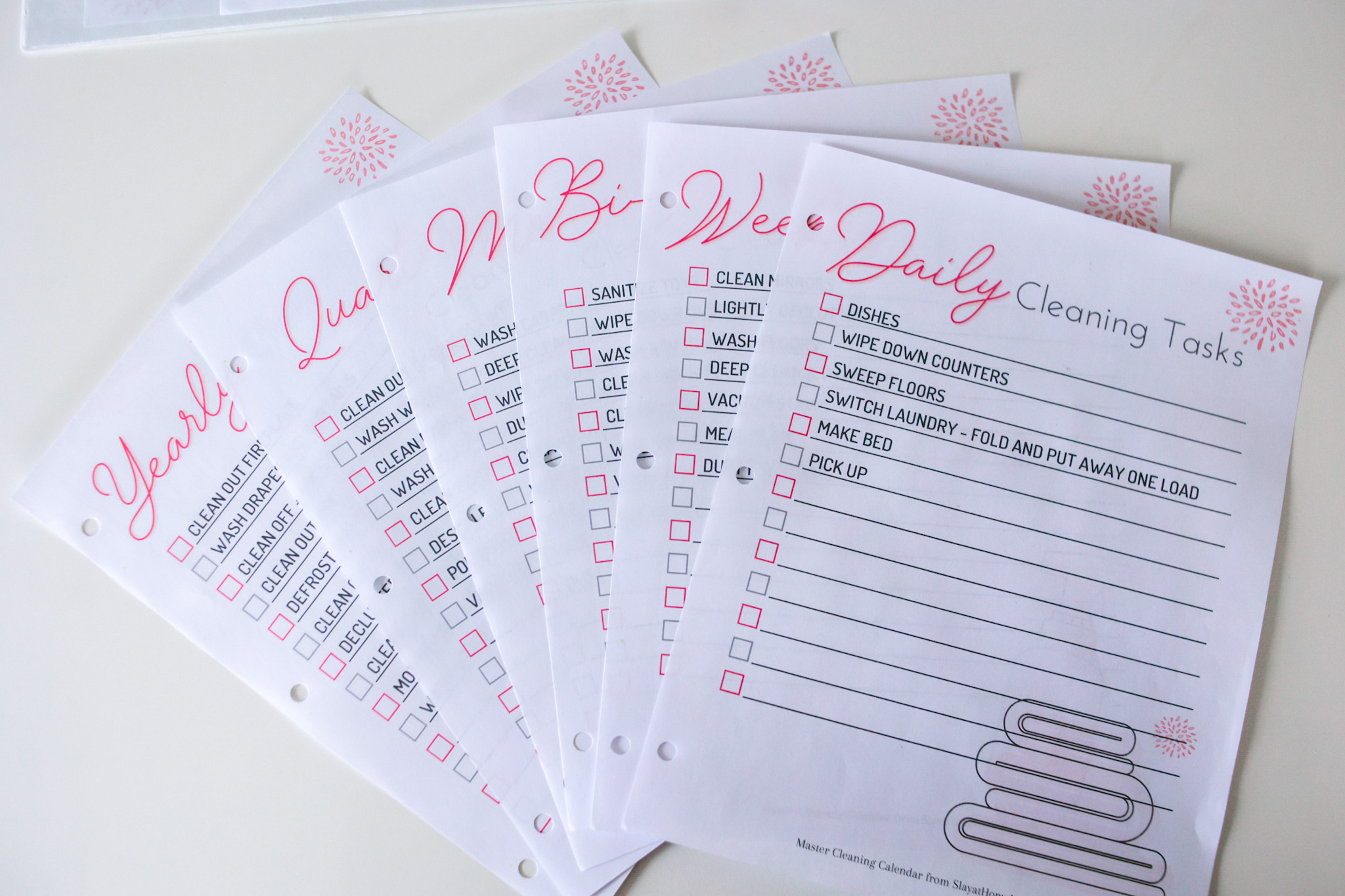 Cleaning Checklists - Daily, Weekly, Biweekly, Monthly, Quarterly ...