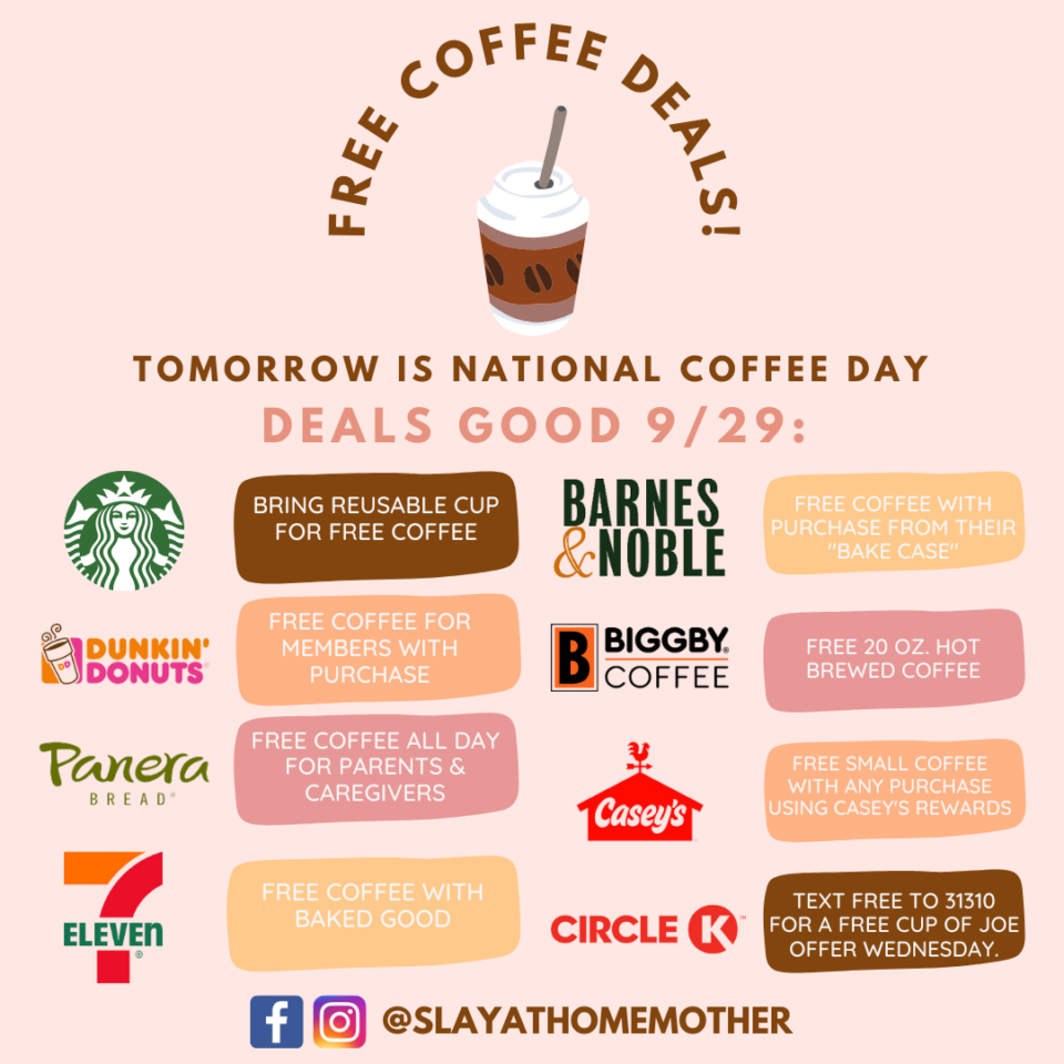 Where To Get Free Coffee For National Coffee Day 2021