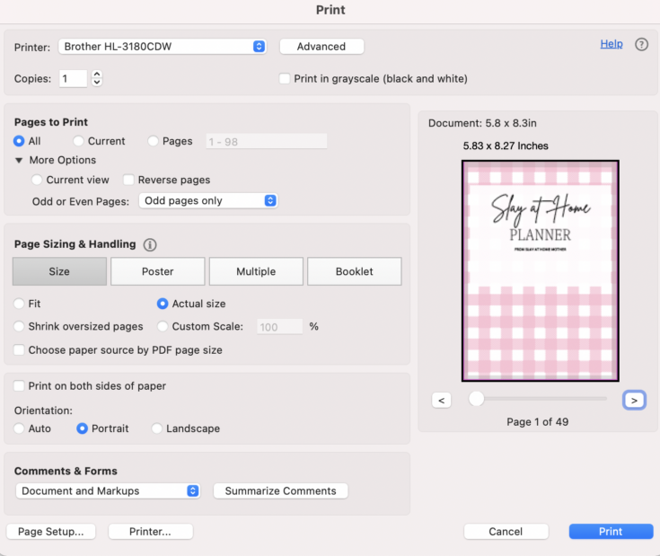 How To Print A5 Size On Letter Paper - With Screenshots!